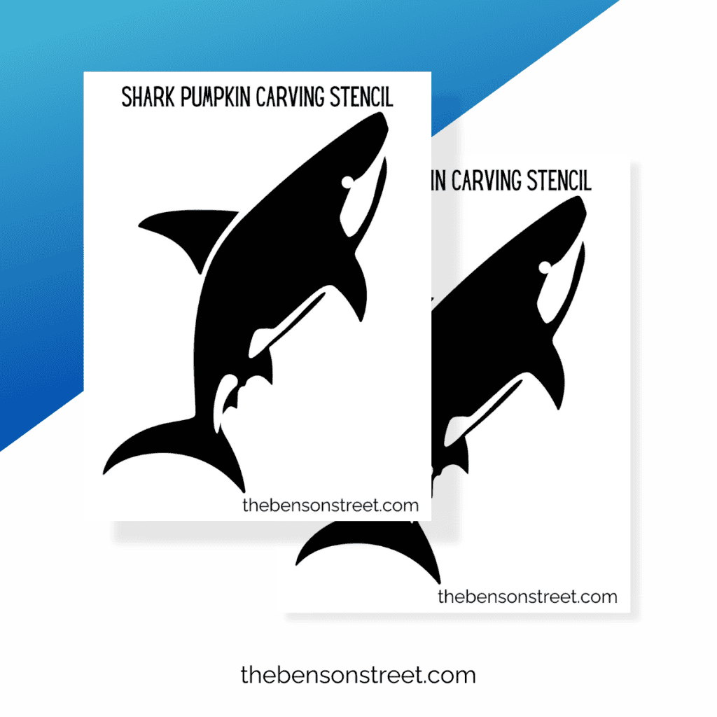 Free Printable Shark Pumpkin Stencil for Easy Carving - The Benson Street