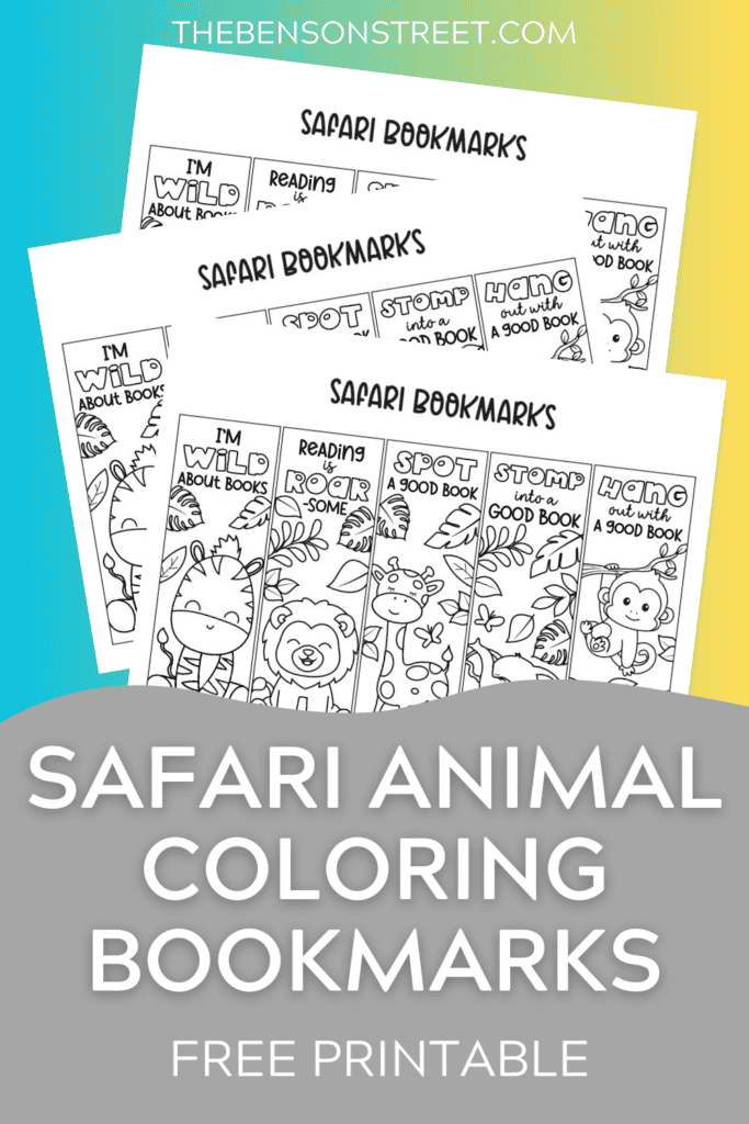 Free Printable Safari Animals Coloring Bookmarks for Kids - The Benson ...