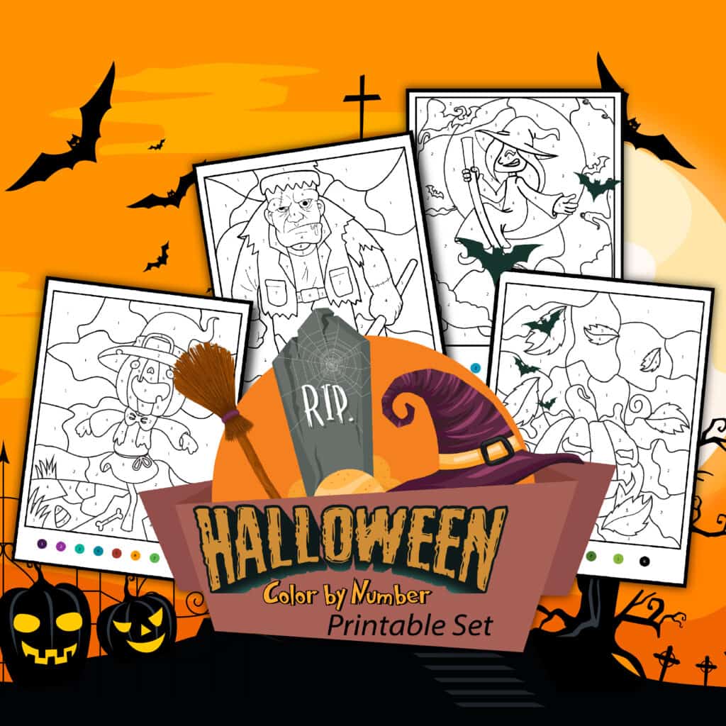 Halloween Color by Number for Kids: Free Printable Pages - The Benson ...