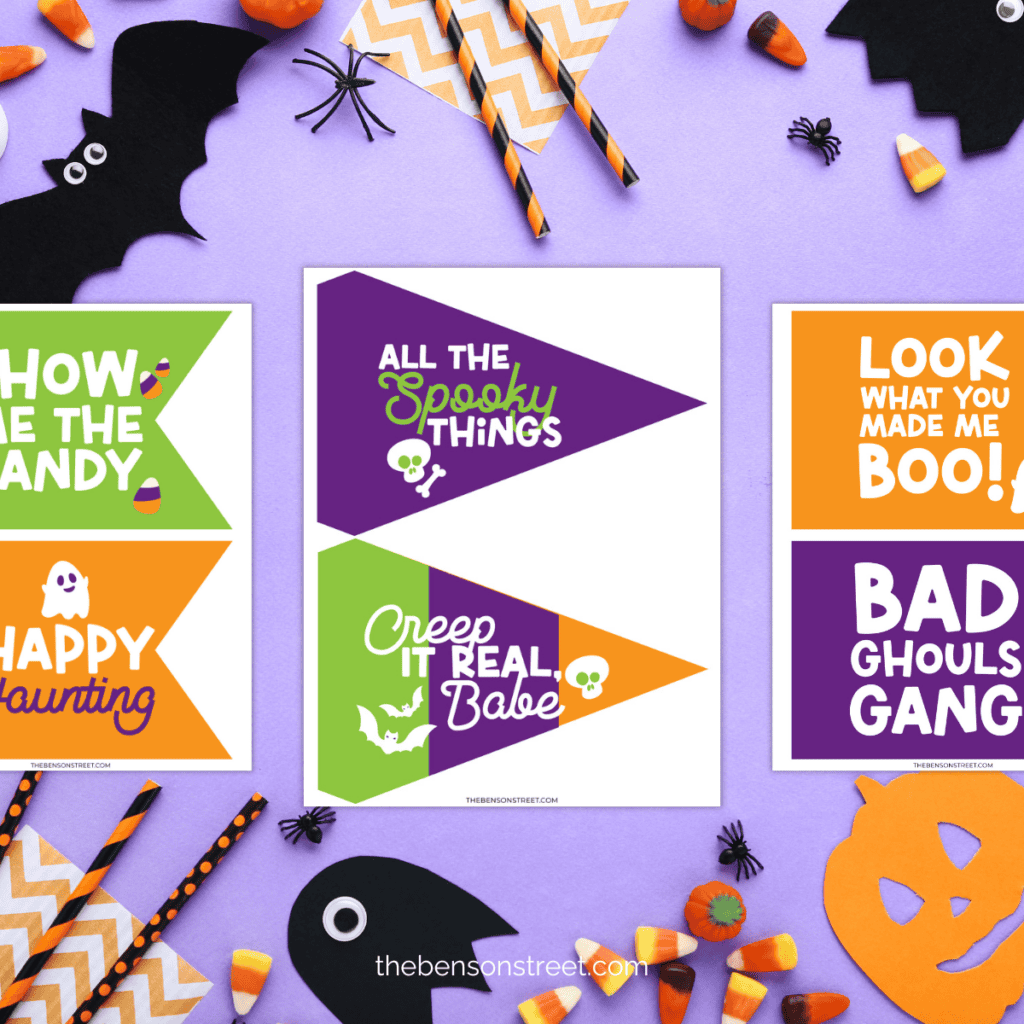 Free Printable Halloween Party Flags: Add Spooky Fun to Your ...