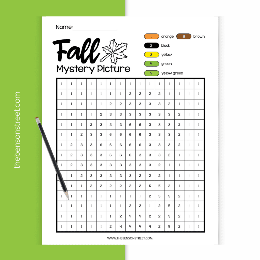 Free Printable Fall Color by Number Mystery Pictures: Pixel Art