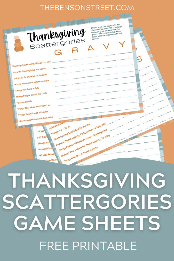 Free Printable Thanksgiving Scattergories Printable Game - The Benson ...