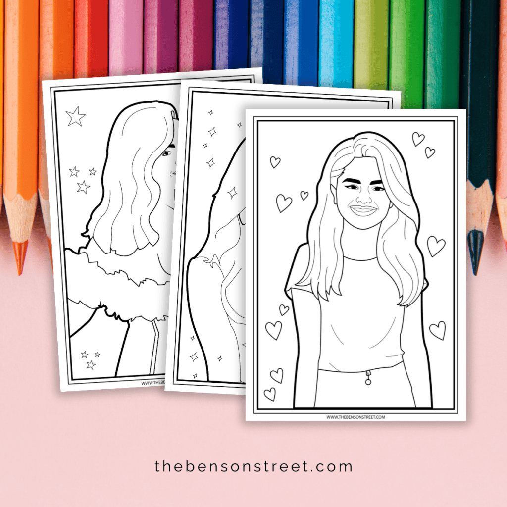 FREE Printable Selena Gomez Coloring Pages - The Benson Street
