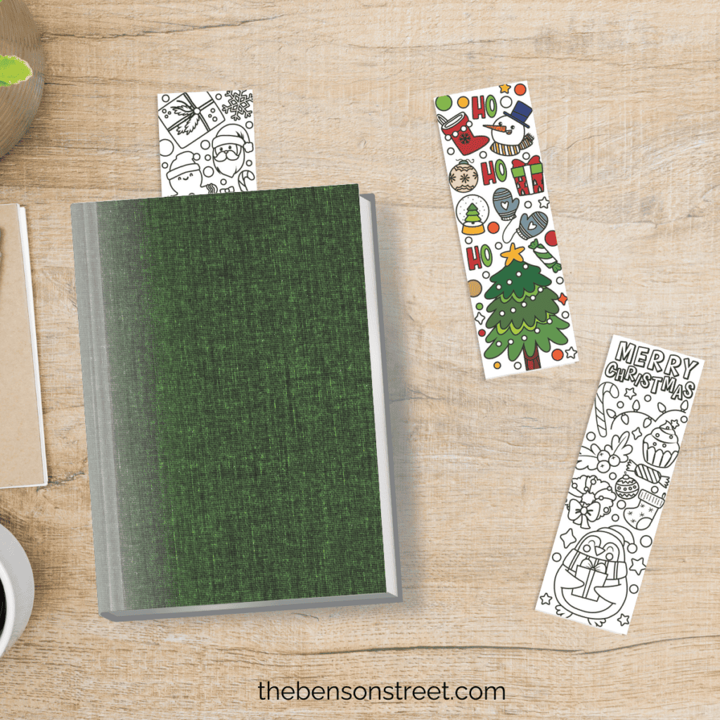 Free Printable Christmas Bookmarks to Color - The Benson Street
