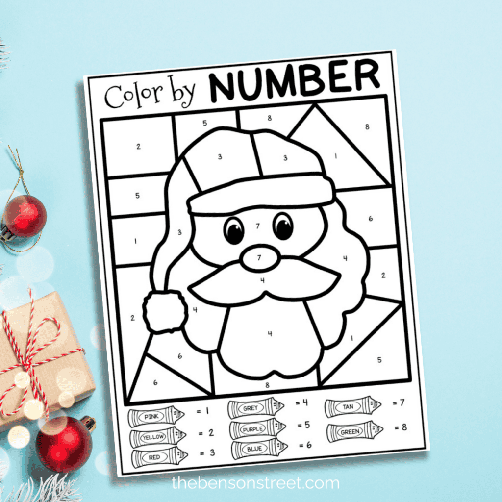 Free Christmas Color by Number Printables for Kids