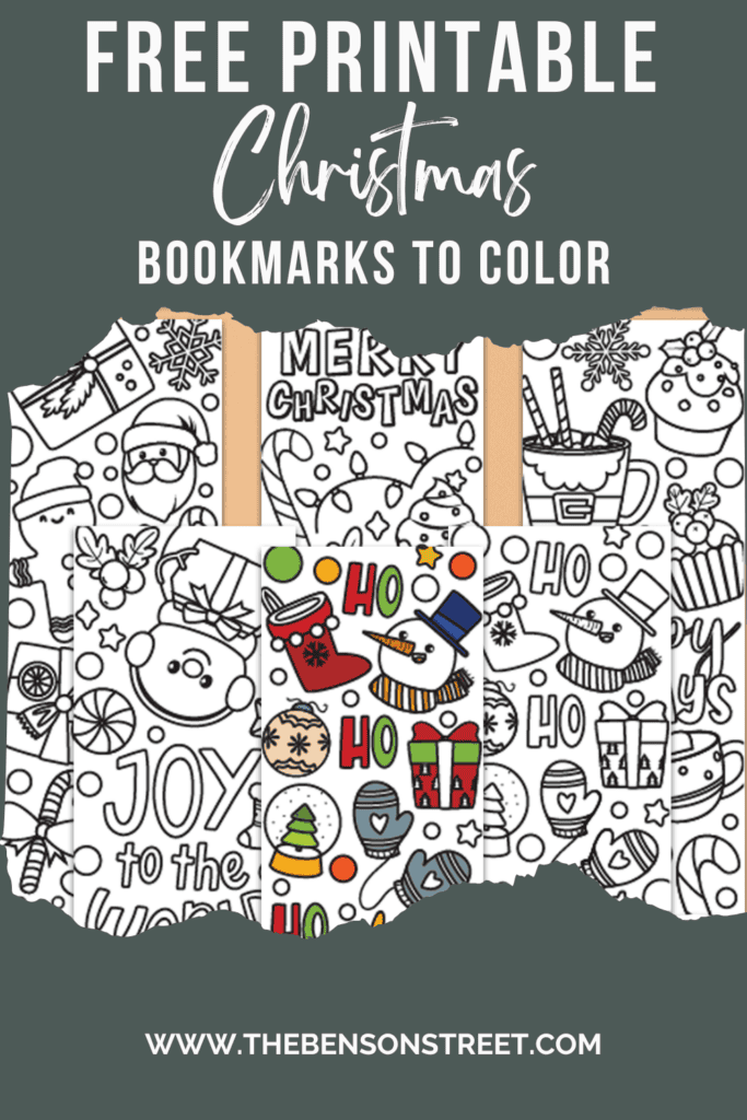 Free Printable Christmas Bookmarks to Color - The Benson Street