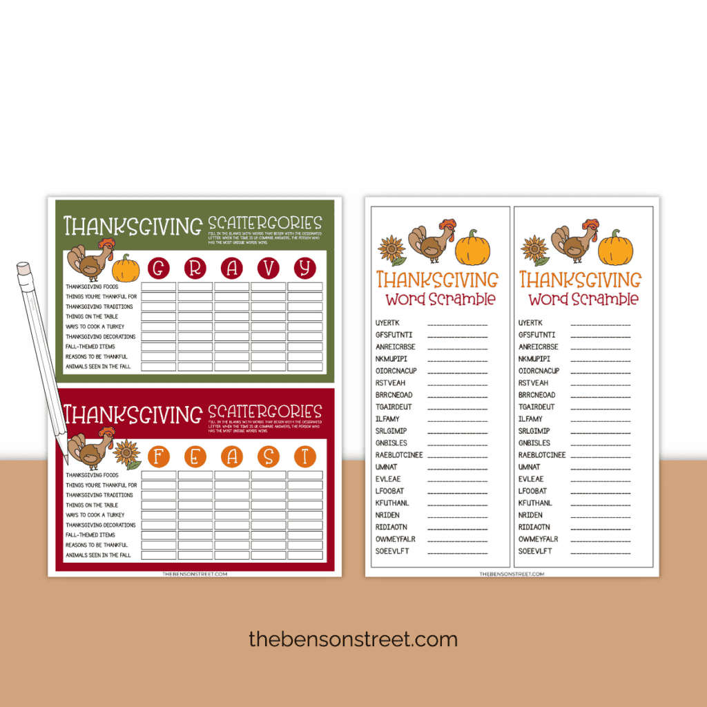 Free Printable Thanksgiving Party Games for Adults (or the Whole Family ...