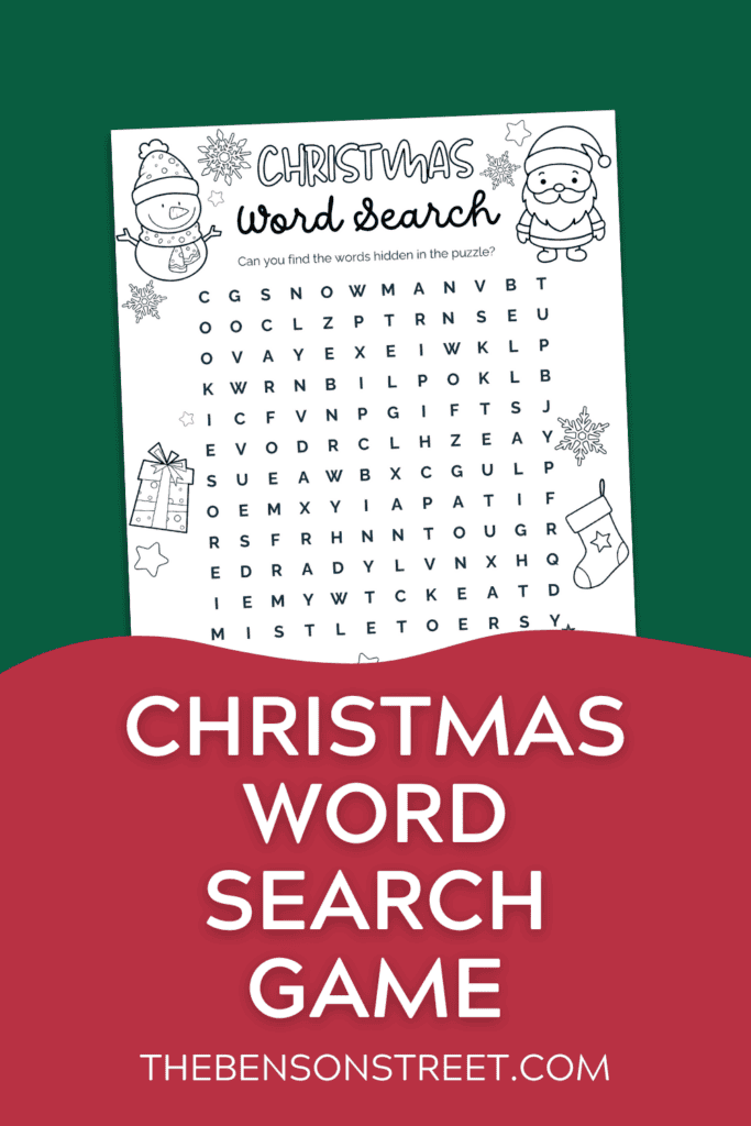Free Christmas Word Search Printable for Kids Coloring Page