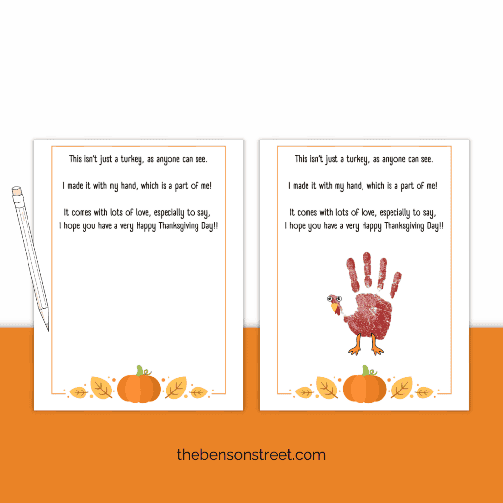 Free Thanksgiving Handprint Poem Printable Craft Template - The Benson ...
