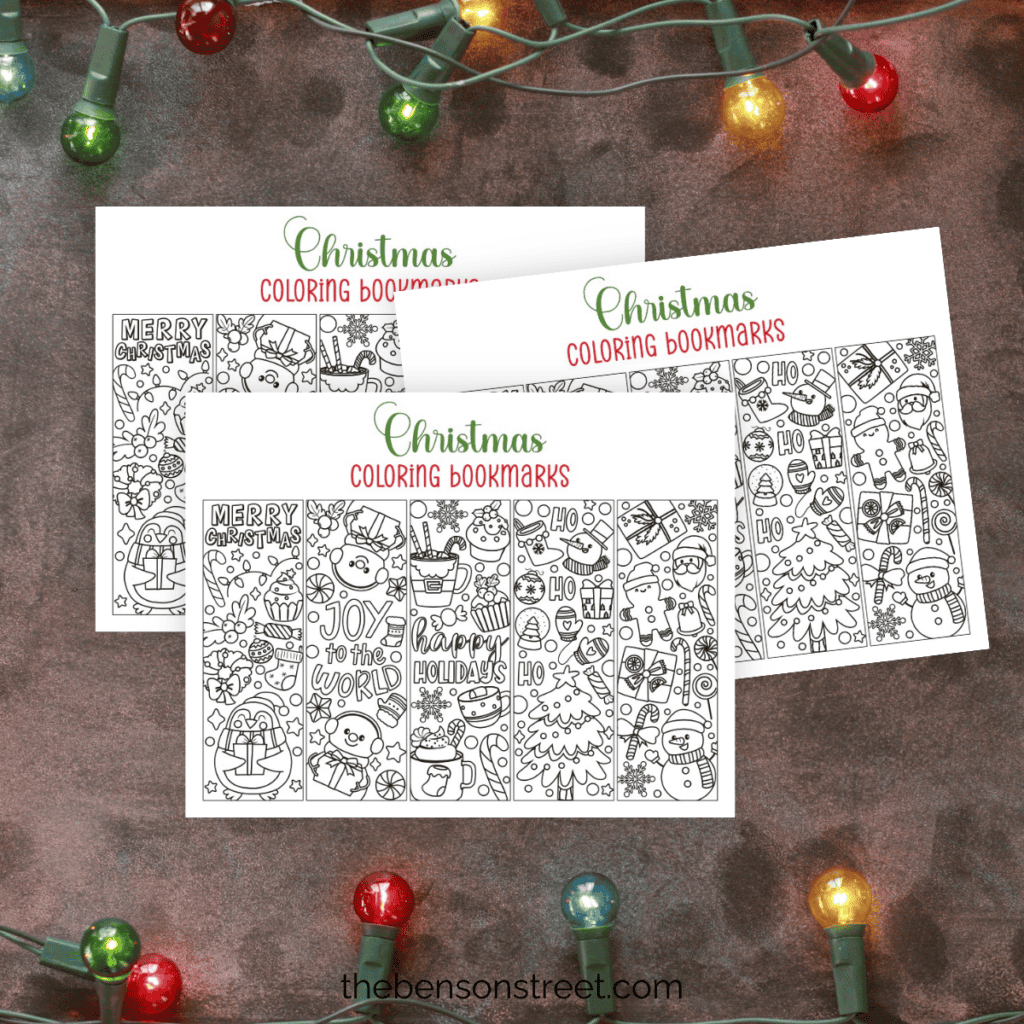 Free Printable Christmas Bookmarks to Color - The Benson Street