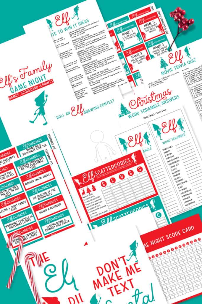 Free Printable Elf Family Game Night Games Bundle - The Benson Street