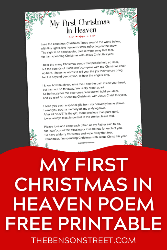Exciting My First Christmas In Heaven Poem Images
