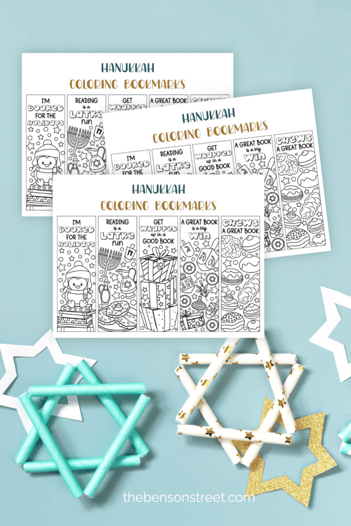 Free Printable Hanukkah Bookmarks to Color - The Benson Street