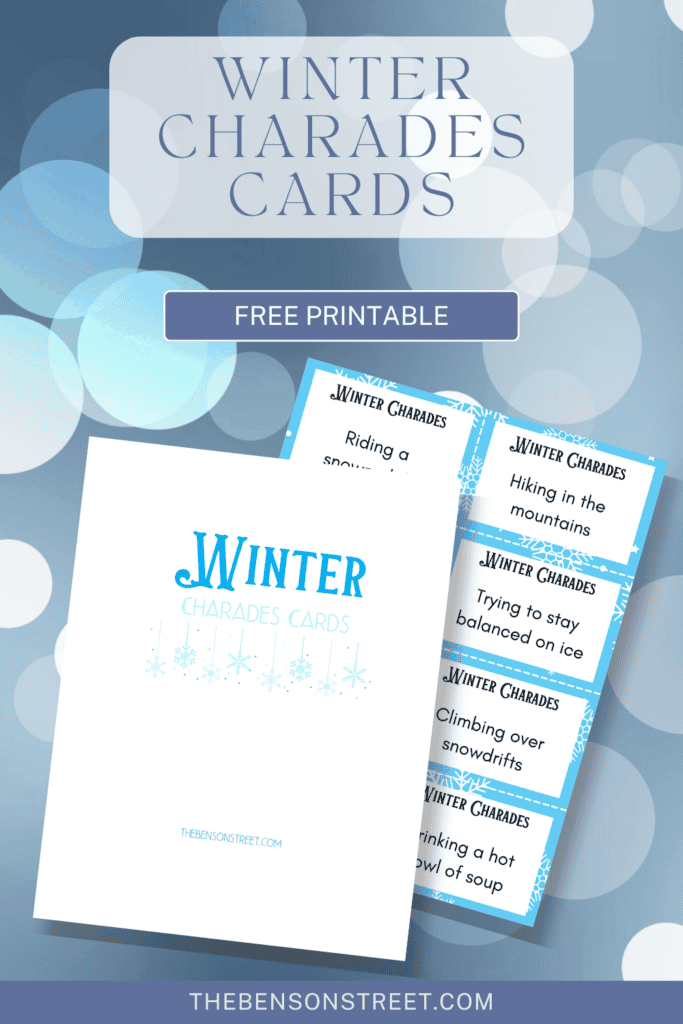 FREE Winter Charades Printable Cards: Party Game - The Benson Street