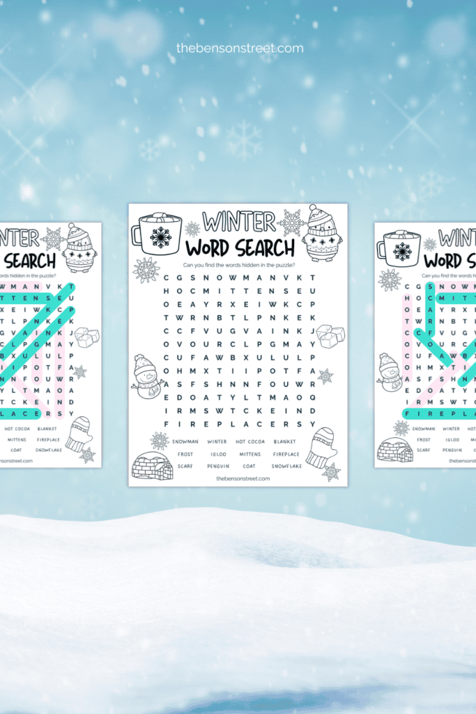Free Winter Word Search Printable Game - The Benson Street