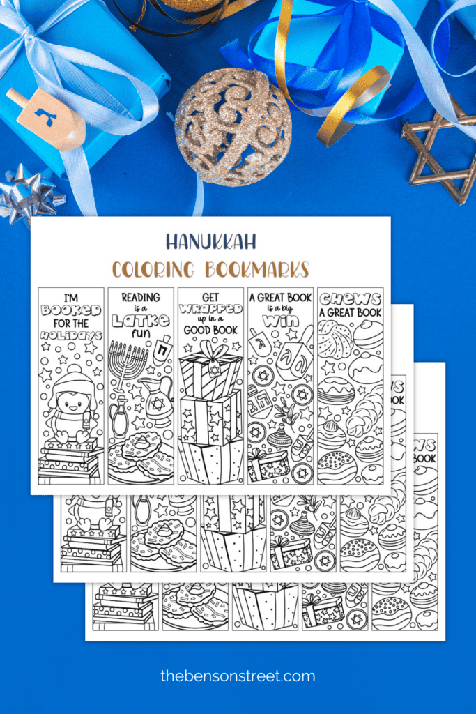 Free Printable Hanukkah Bookmarks to Color - The Benson Street