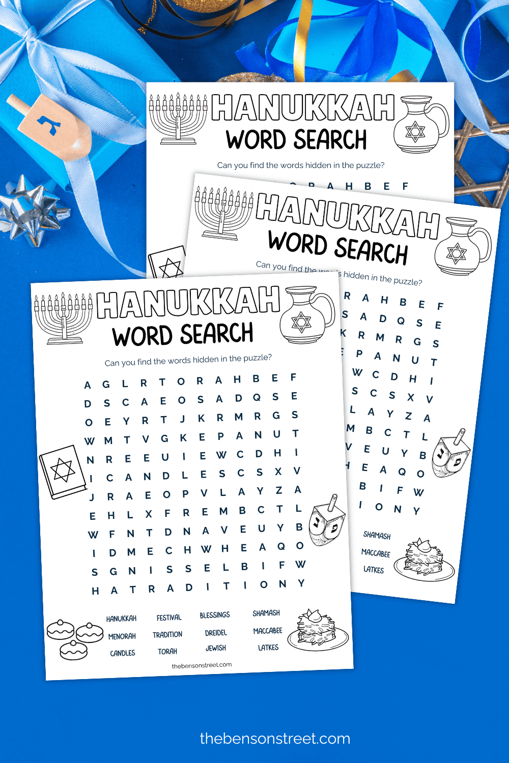 FREE Printable Hanukkah Word Search Activity - The Benson Street
