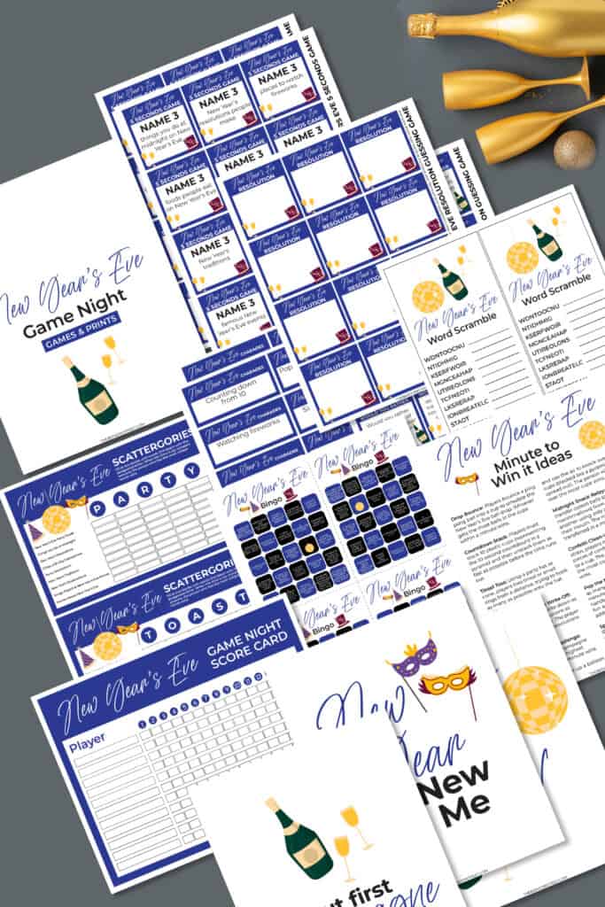 FREE New Year's Eve Games Printable for Adults and Kids - The Benson Street