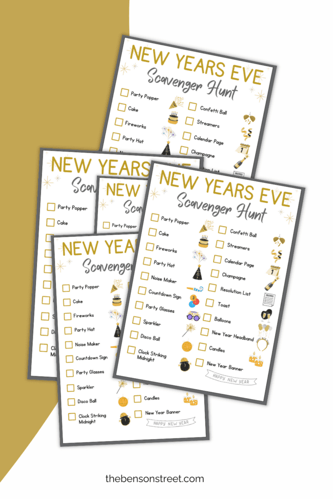 Free Printable New Year's Eve Scavenger Hunt for Kids - The Benson Street