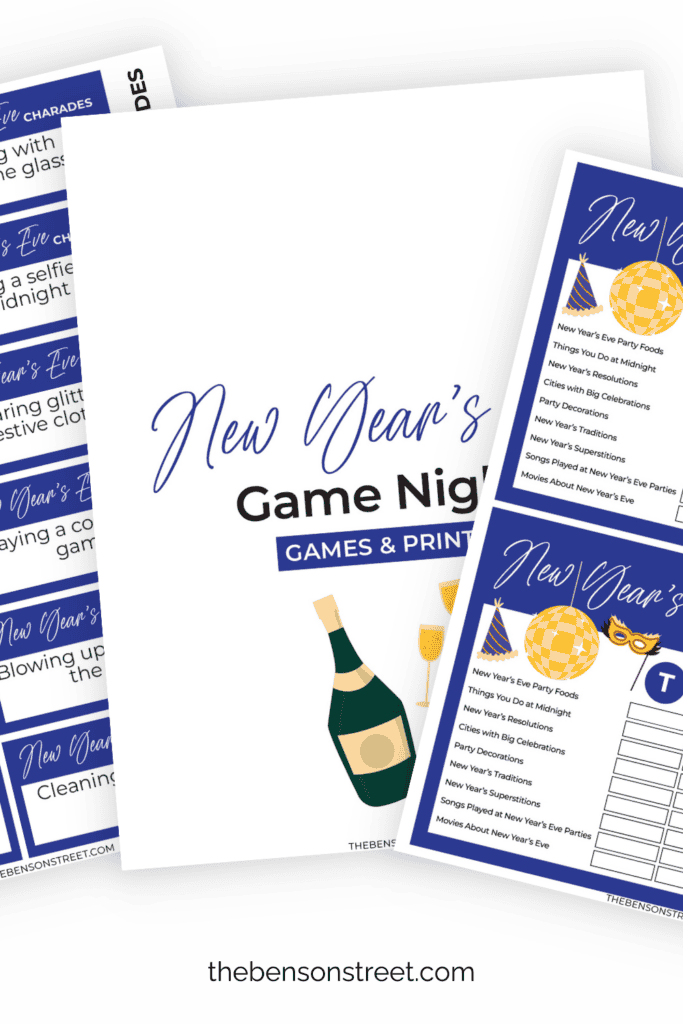 FREE New Year's Eve Games Printable for Adults and Kids - The Benson Street
