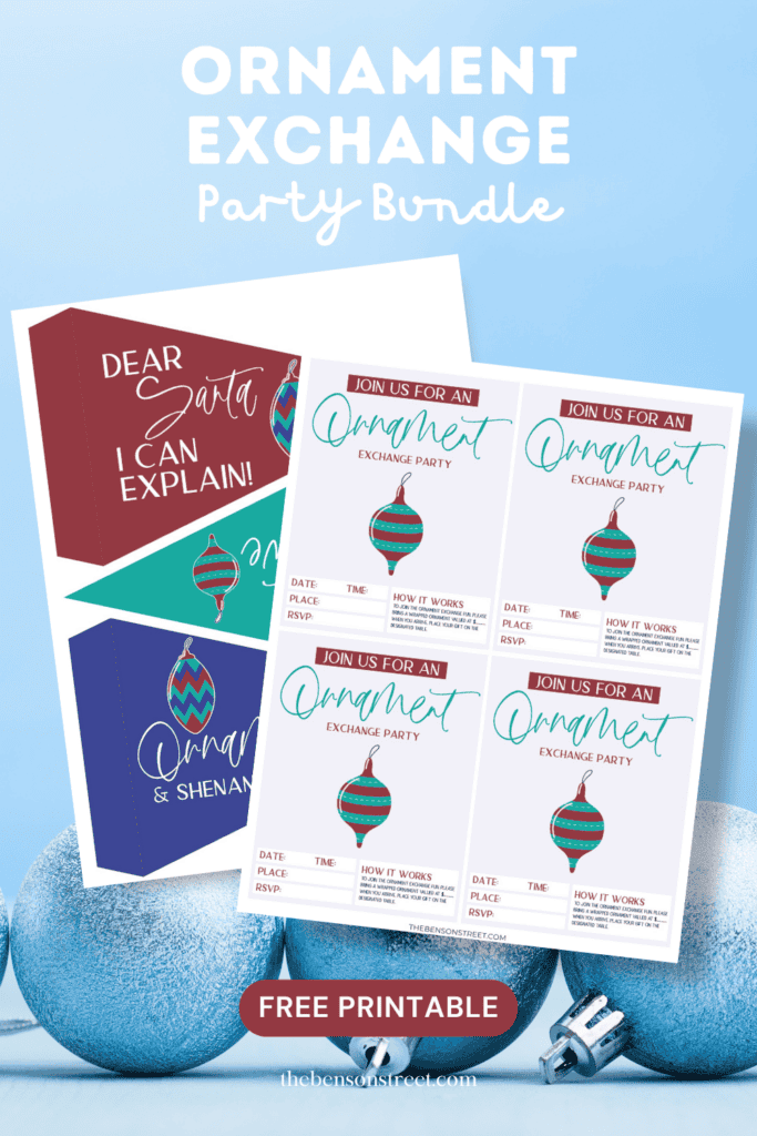 Free Printable Christmas Ornament Exchange Party Bundle