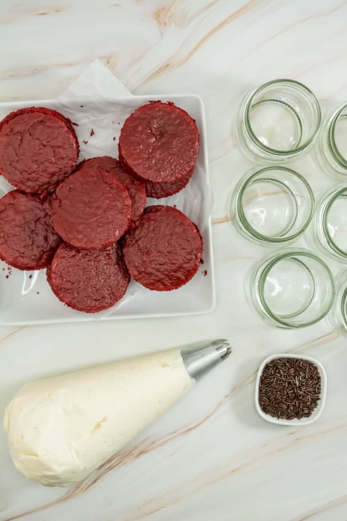 Red Velvet Jar Cakes with Cream Cheese Frosting Recipe