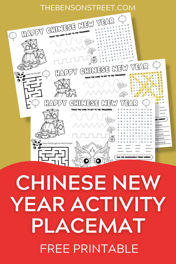 Free Printable Chinese New Year Activity Placemats - The Benson Street