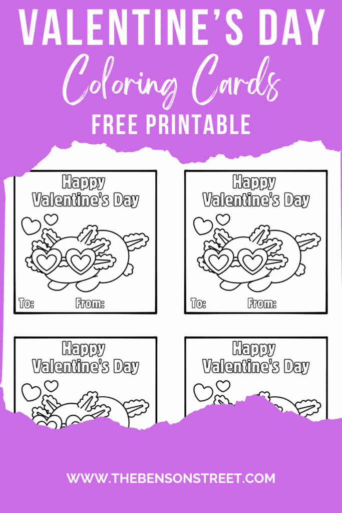 Cute & Free Printable Valentine's Day Cards to Color & Gift