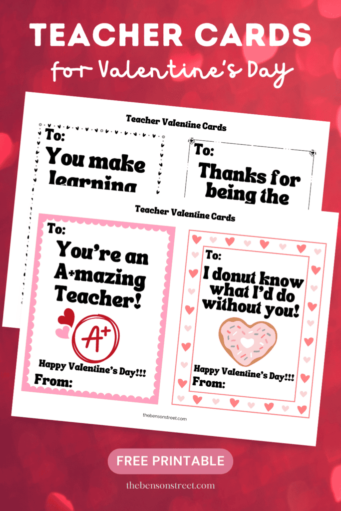 Free Printable Valentines Day Cards for Teacher from Student