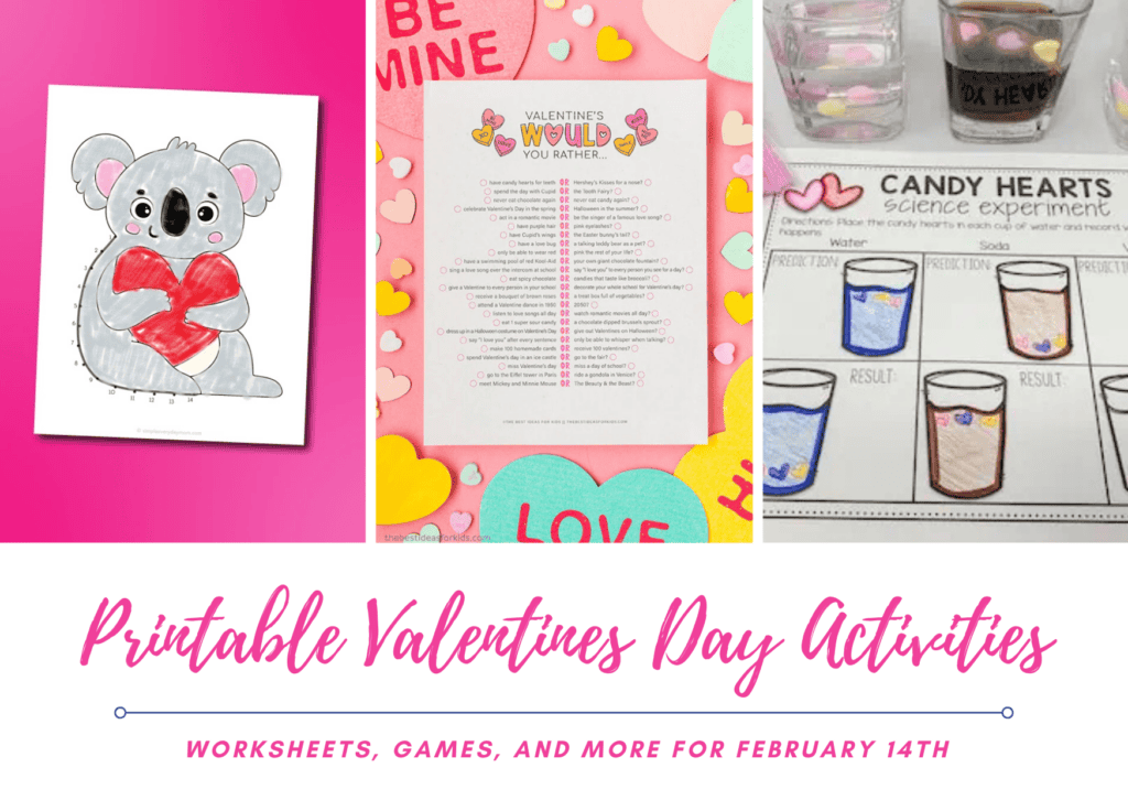 Free Printable Valentines Day Activities and Worksheets