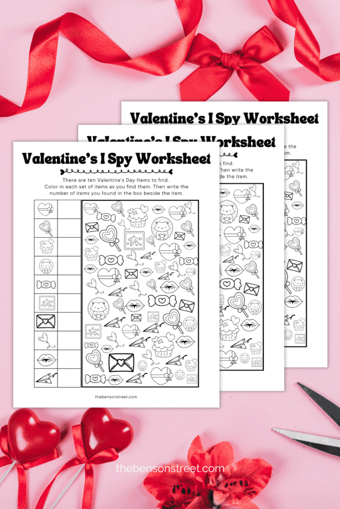FREE Valentine's I Spy Printable Activity for Kids - The Benson Street