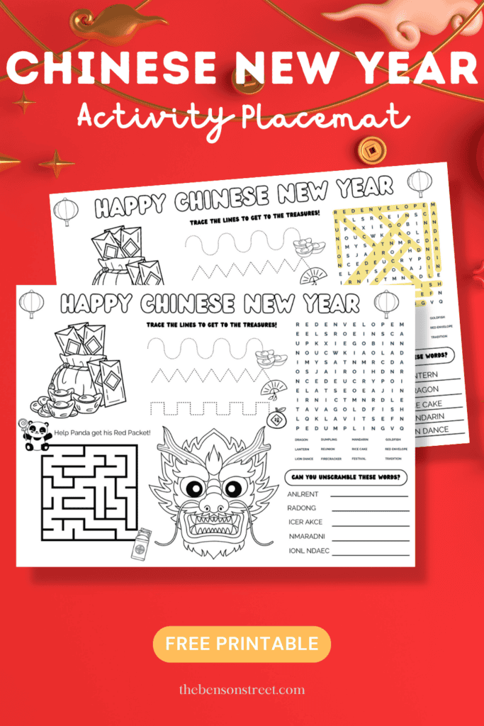 Free Printable Chinese New Year Activity Placemats - The Benson Street