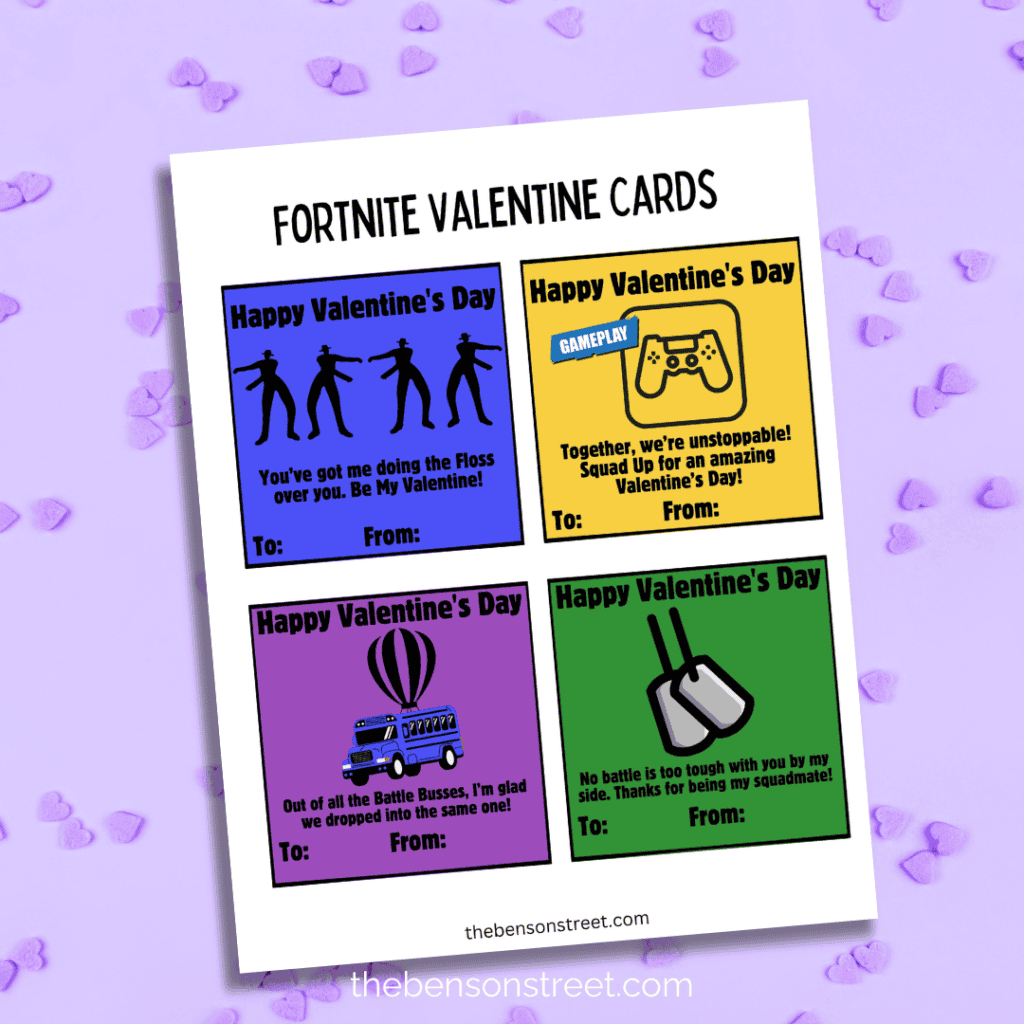 Free Printable Fortnite Valentines Day Cards: Epic Valentine