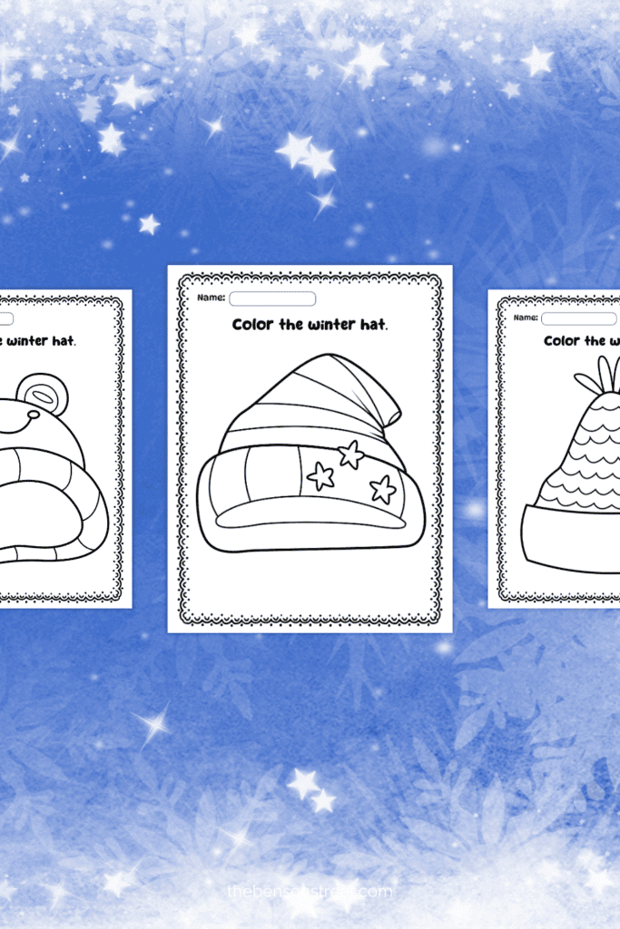Free Printable Winter Hat Coloring Pages Set - The Benson Street