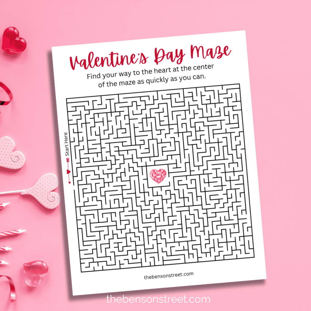 Free Printable Valentine's Maze Worksheets for Kids