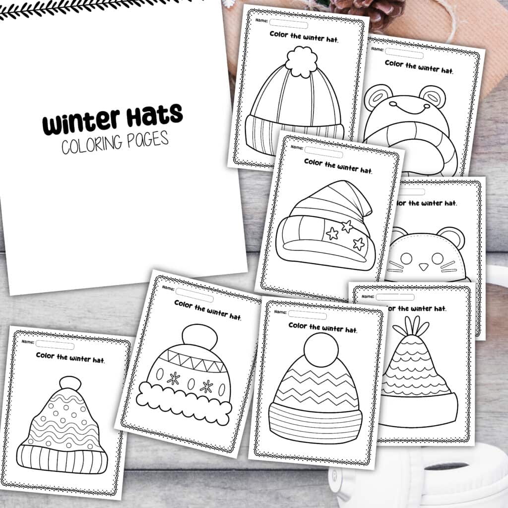 Free Printable Winter Hat Coloring Pages Set - The Benson Street
