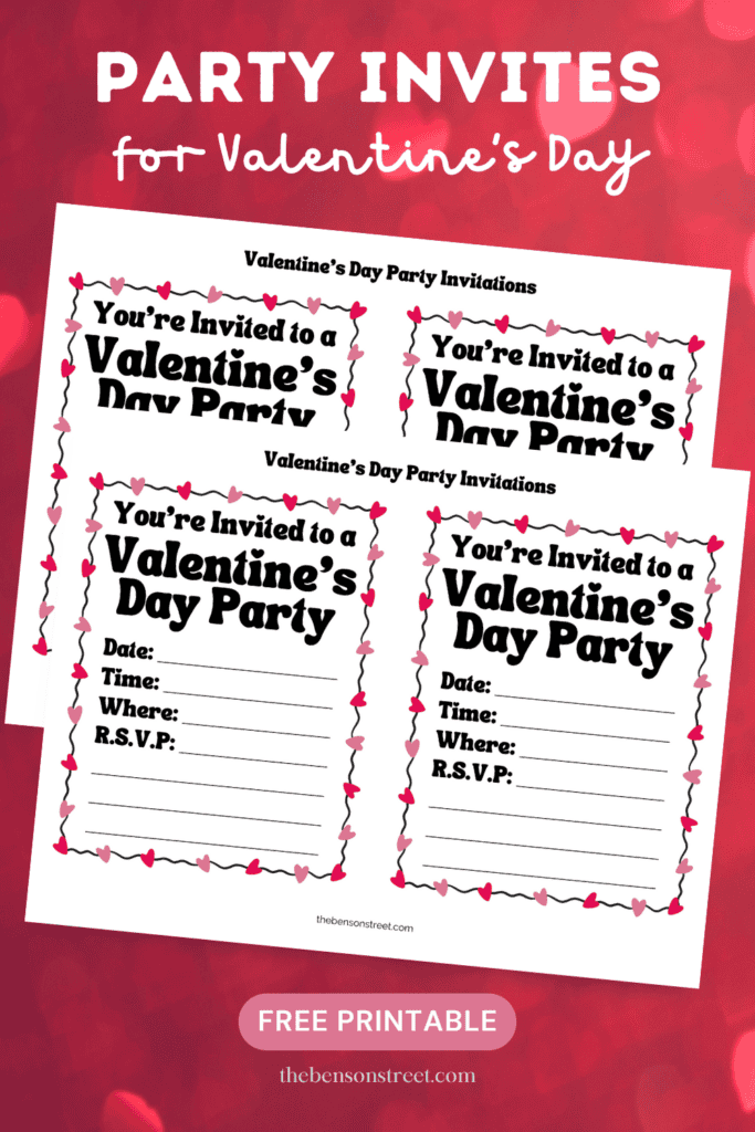 Free Printable Valentines Invitation Template for Parties - The Benson ...