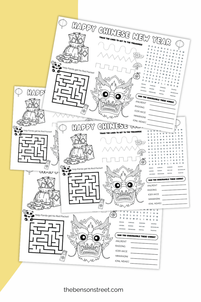 Free Printable Chinese New Year Activity Placemats - The Benson Street