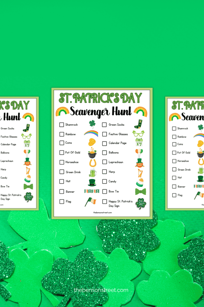 Free Printable Kids St. Patrick's Day Scavenger Hunt Page