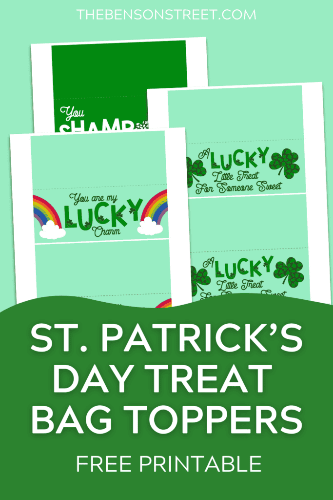 Free Printable St. Patrick's Day Treat Bag Toppers: Four Designs