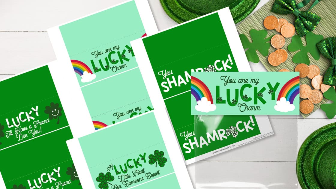Free Printable St. Patrick's Day Treat Bag Toppers: Four Designs