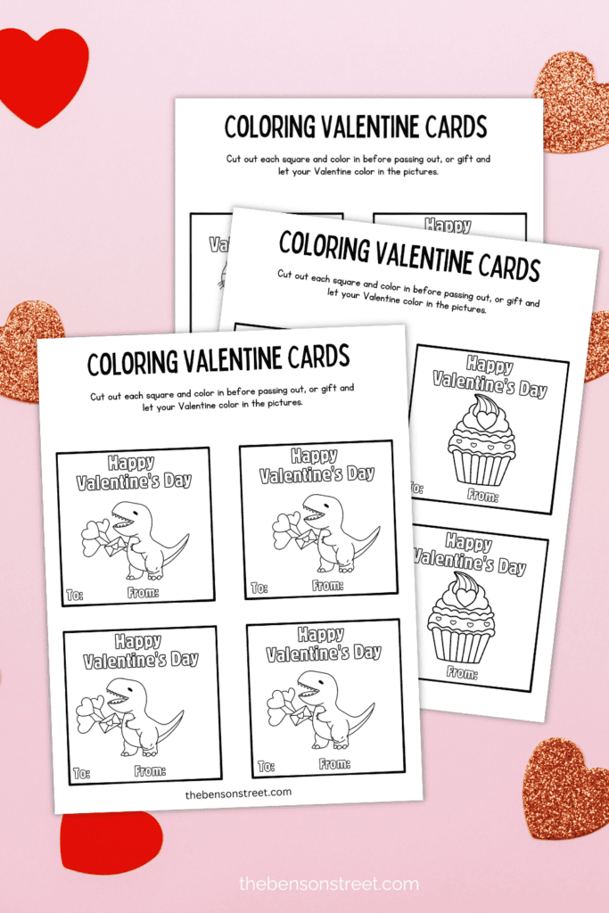 Cute & Free Printable Valentine's Day Cards to Color & Gift