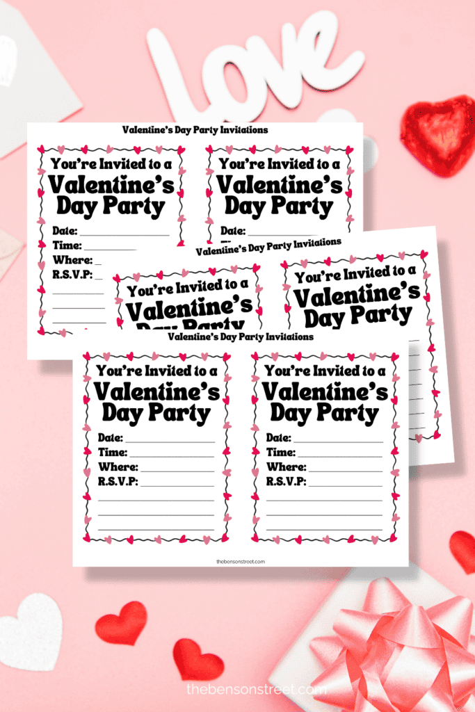 Free Printable Valentines Invitation Template for Parties - The Benson ...