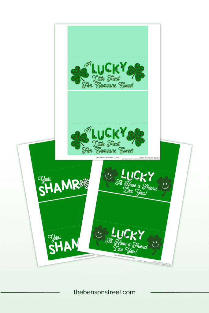 Free Printable St. Patrick's Day Treat Bag Toppers: Four Designs