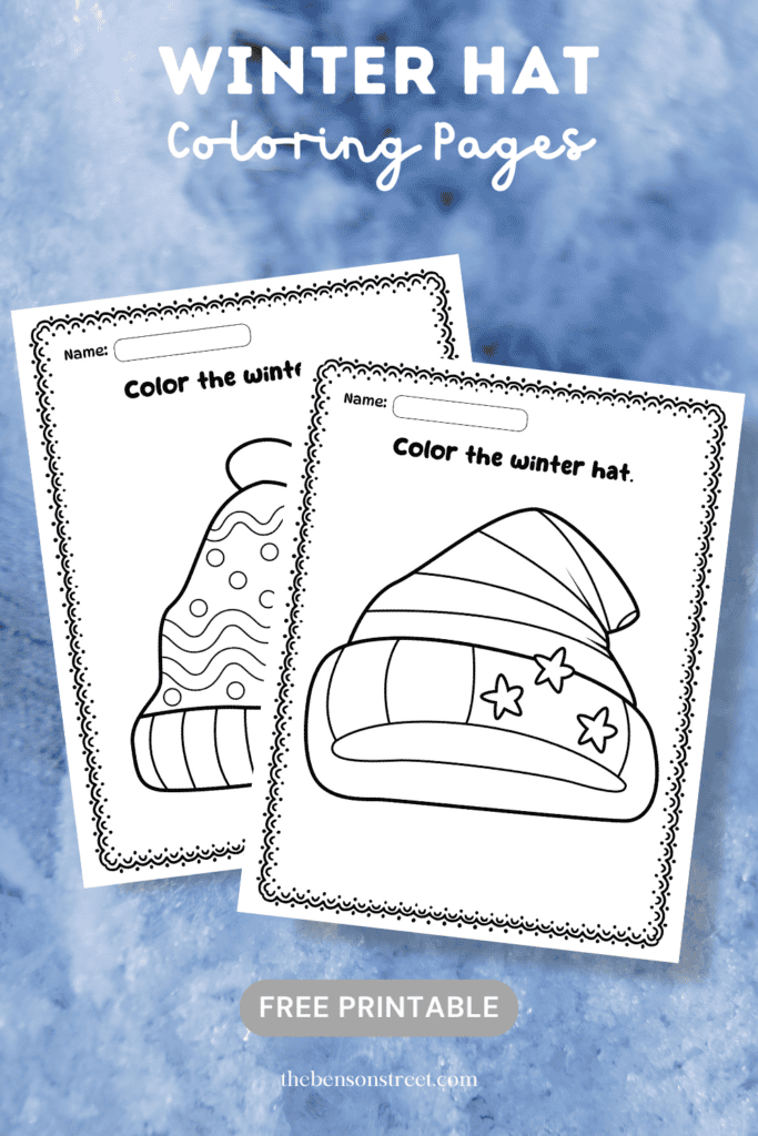 Free Printable Winter Hat Coloring Pages Set - The Benson Street