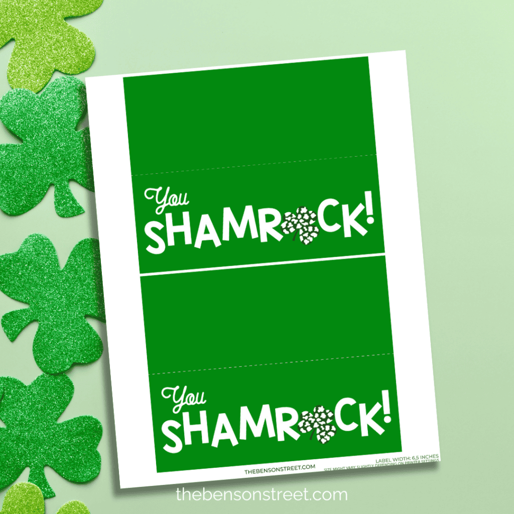 Free Printable St. Patrick's Day Treat Bag Toppers: Four Designs