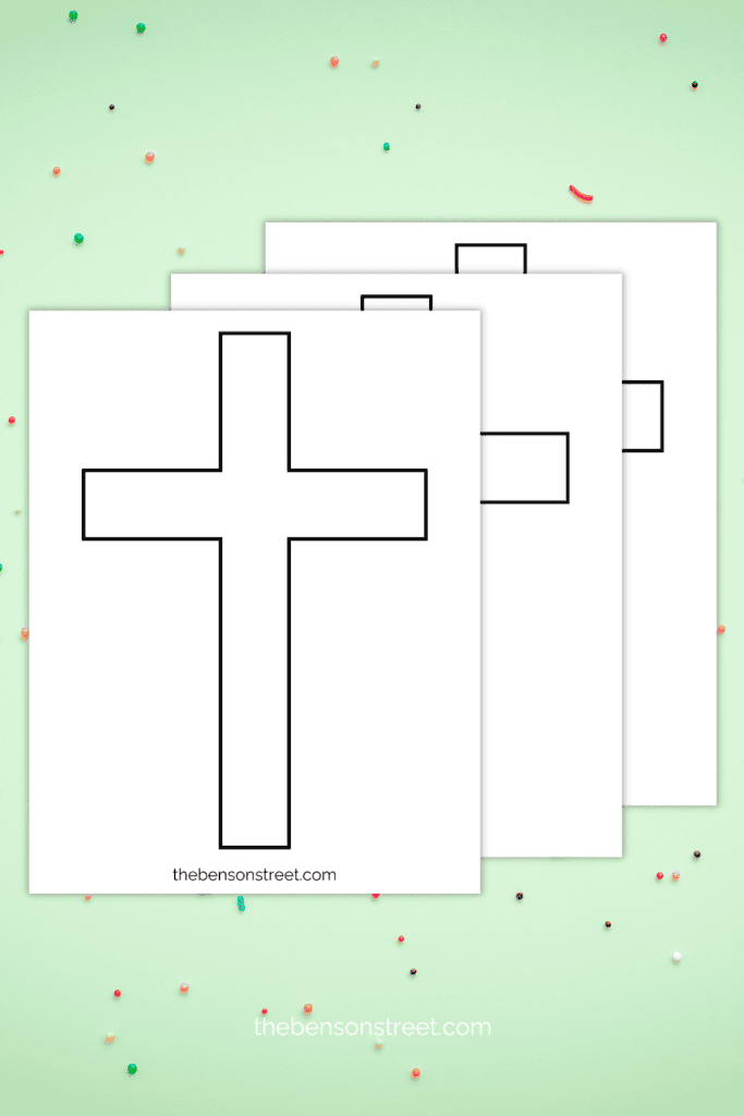 FREE Easter Cross Template Printable for Crafts & Coloring