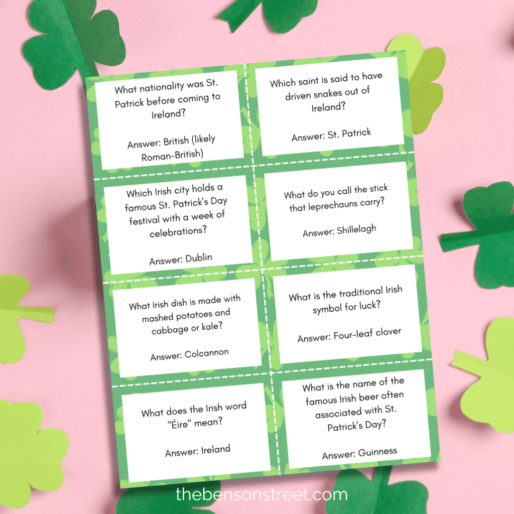 Free St. Patrick’s Day Trivia Questions and Answers Printable