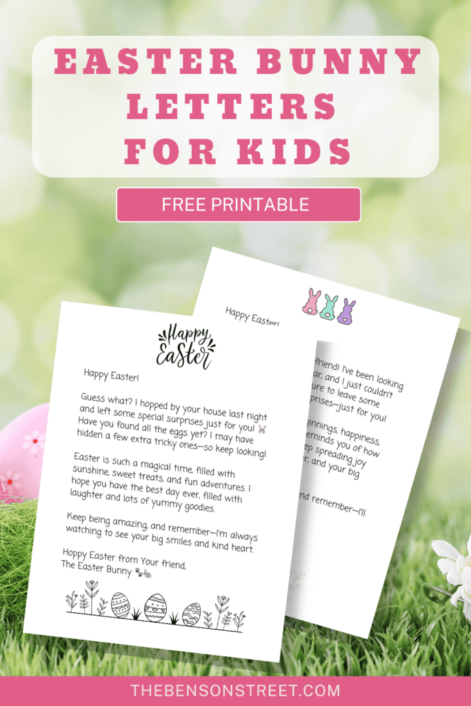 Easter Bunny Letter Free Printable: 3 Fun Letters for Easter