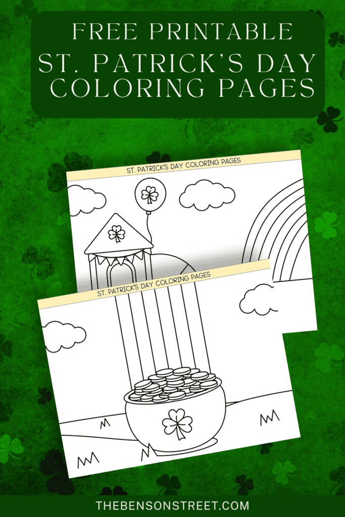 Free Printable St. Patrick’s Day Coloring Pages: 9 Sheets - The Benson ...
